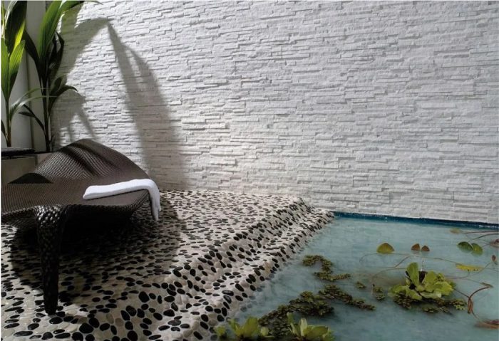 Natural Stone Globe Wall White - EuroStyle